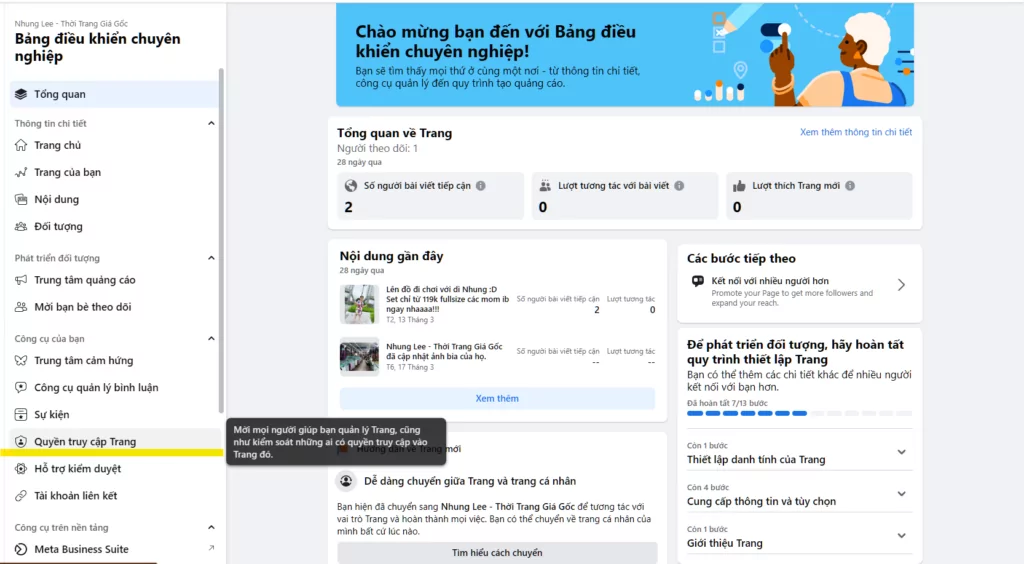 Thêm - Sửa - Xoá và chỉnh quyền quản trị viên trên FanPage Profile ...